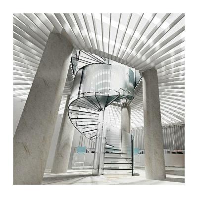Cina Factory sale outdoor steel stairs spiral curve stair glass in vendita