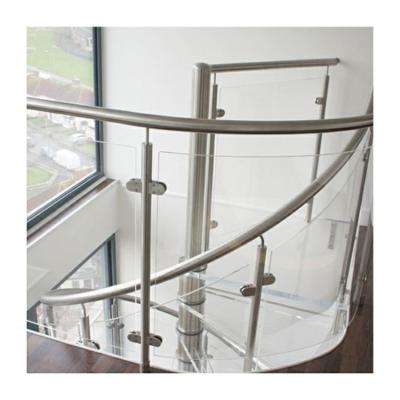 Cina China factory bent tube railing stairs glass spiral stair case in vendita