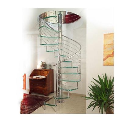 Cina Factory stairs railing design spiral stair glass step in vendita