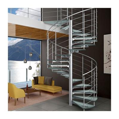 Cina Factory indoor prefabricated stairs tempered glass spiral stair manufacture in vendita