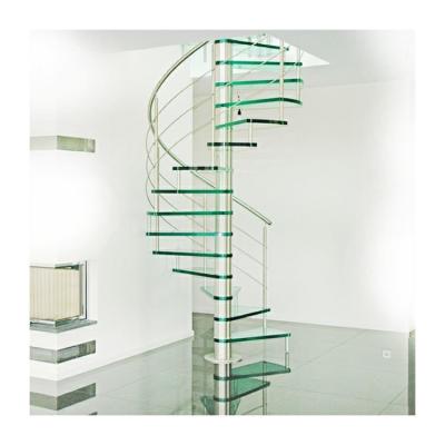 Cina Factory direct modern small space stairs spiral stair glass in vendita