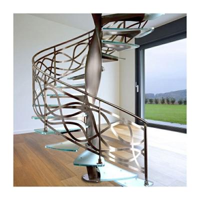 Cina China factory decorative round stairs led glass spiral stair in vendita