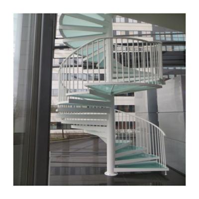 Cina Factory seller space saving stairs interior spiral glass door in vendita