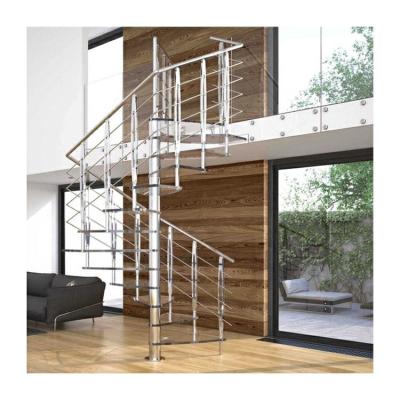 Cina Original factory loft stairs steel glass spiral stair in vendita