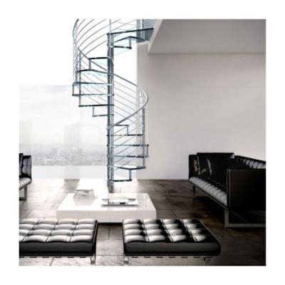 Cina Villa outdoor stair railing kits spiral staircase with glass in vendita