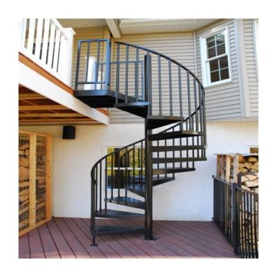 Cina Wrought iron flowers and leaves steel concrete stairs metal tread spiral staircase in vendita