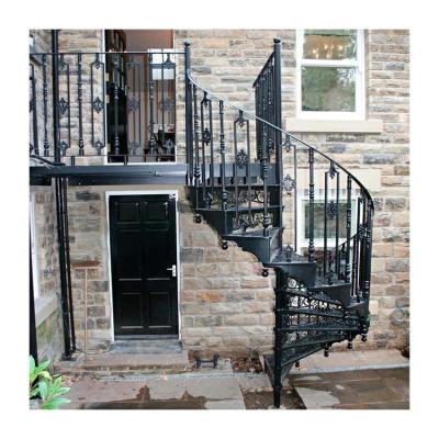 Cina Used metal curved stairs steel grid stairs used metal cast iron spiral staircase in vendita