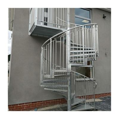Cina Decorative metal handrails wrought iron stair mild steel glass spiral staircase in vendita