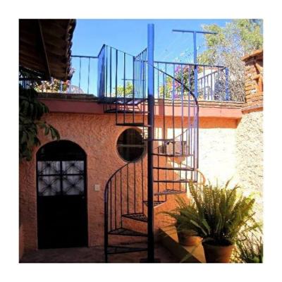 Cina Metal stair handrails outdoor iron stairs stainless steel rod spiral staircase in vendita