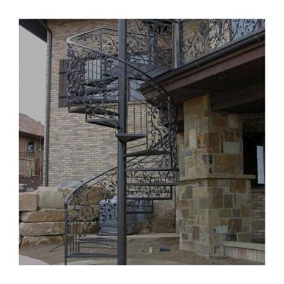 China Metal stair design iron industrial chandelier Steel Structure Spiral Staircase for sale