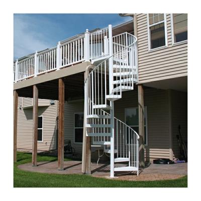 Cina Prefabricated indoor metal stairs balcony stainless steel railing design made in China iron spiral staircase in vendita