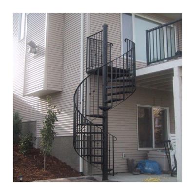Cina Stainless steel frame glass stairs wrought iron outdoor staircase metal outdoor spiral stairs in vendita