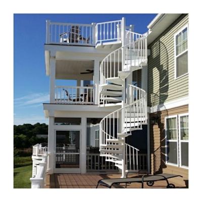 Cina Decorative wrought iron fittings stair with strong carbon steel beam spiral staircase metal in vendita