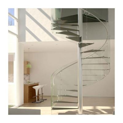 China Steel bar gratig curved staircase iron price galvanized outdoor metal spiral stairs for sale