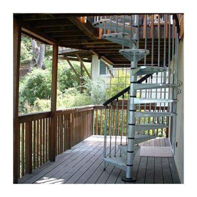 China Cheap used metal stairs steel curved stair exterior spiral wrought iron staircase for sale