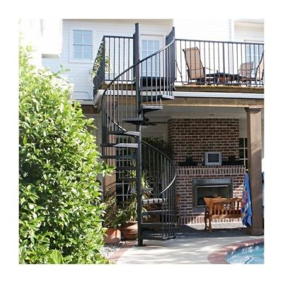 China Steel indoor railing designs outdoor wrought iron staircase design modern metal spiral stairs for sale