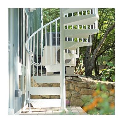 China Metal garden art galvanized steel stair tread exterior wrought iron spiral staircase for sale