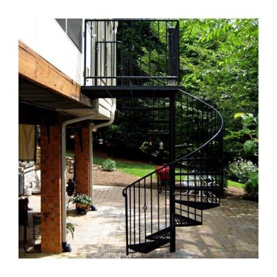 China Metal art machine balustre steel exterior stair Antique Wrought Iron Spiral Staircase for sale