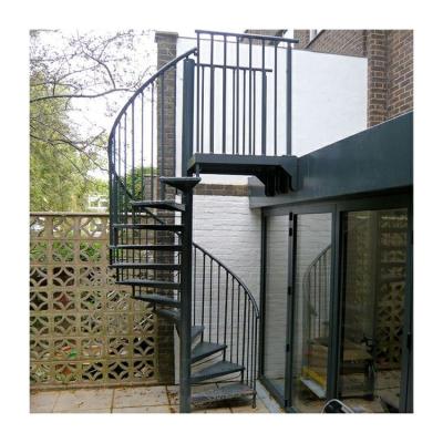 China Outdoor metal upright stainless steel circle stairs staircase spiral cast iron for sale