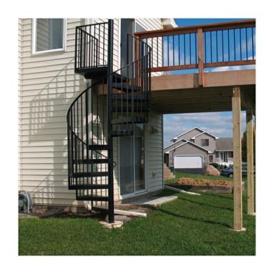 China Outdoor build metal stairs Stainless steel pipe external iron spiral staircase prices for sale