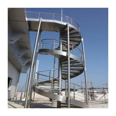 Cina Decorative metal stair handrail steel glass curved stair modern iron spiral staircase in vendita