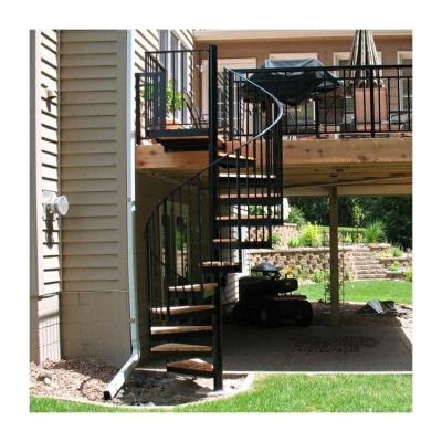 Cina Stainless steel glass railing post iron staircase design galvanized metal spiral stairs in vendita