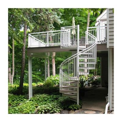 Cina Metal tread stainless steel stair design iron spiral staircase in vendita