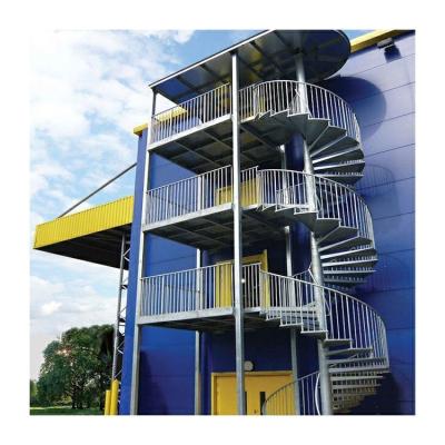 Cina Commercial metal stairs galvanized steel handrails spiral staircase wrought iron outside in vendita