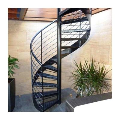 Cina Custom metal stairs wrought iron handrails outdoor stairs industrial steel spiral staircase in vendita