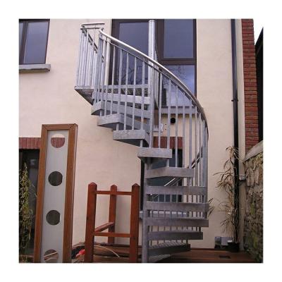 Cina Metal round stairs steel window grill design spiral staircase wrought iron leaves in vendita