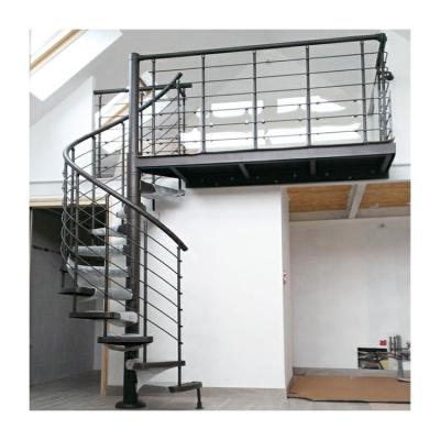 Cina Metal entrance stair stainless steel handrails outdoor spiral staircase iron price in vendita