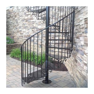 Cina Single steel stringer steel stair cast iron metal staircase metal used small spiral stair in vendita