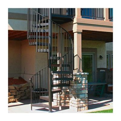 Cina Stainless steel balustrade stairs wrought iron outdoor staircase design spiral stairs with metal railing in vendita