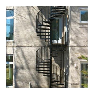 Cina Indoor steel stair iron curved staircase white metal spiral stairs in vendita