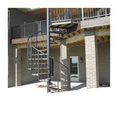 Cina Metal handrail staircase wrought iron leaves glass steps steel spiral stairs in vendita