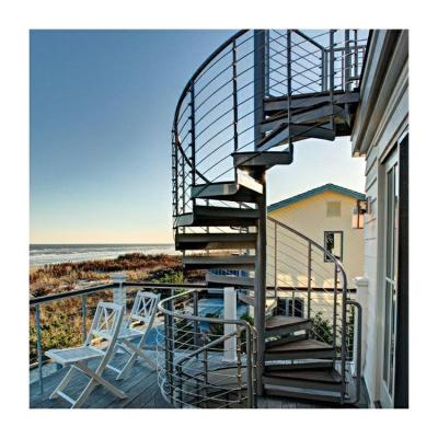 Cina Metal material iron staircase handrails interior steel spiral stairs in vendita
