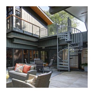 Cina Cheap used metal stairs iron stringer staircase glass stainless steel spiral stairs in vendita