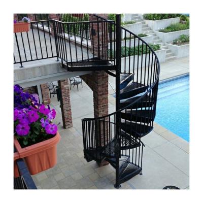 Cina Indoor galvanized steel stair carbon steel wrought iron staircase factory metal spiral stairs in vendita