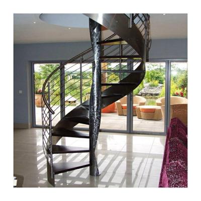 Cina Interior metal stair handrail staircase wrought iron balustrades residential steel spiral stairs in vendita