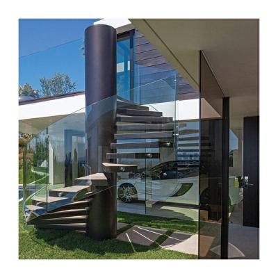 Cina Outdoor metal handrail wrought iron rod staircase mild steel spiral stairs in vendita