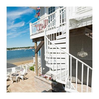 Cina Casting outdoor metal stairs wrought iron tread staircase stainless steel beam spiral stair in vendita