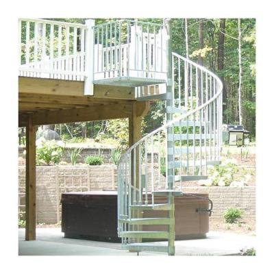 Cina Metal craft stair railing modern iron staircase white steel spiral stairs in vendita