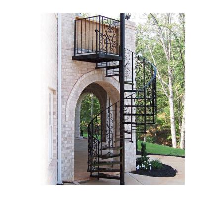 Cina Duplex steel stairs antique cast iron staircase decorative villa metal spiral stairs in vendita