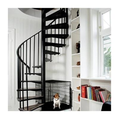 Cina Glass fance metal handrail interior steel staircase wrought iron spiral stair treads in vendita