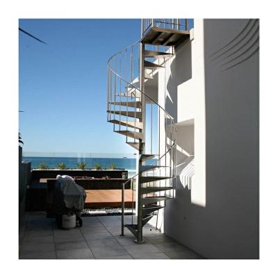 Cina Metal stair steps wrought iron baluster staircase steel sheet spiral stairs in vendita