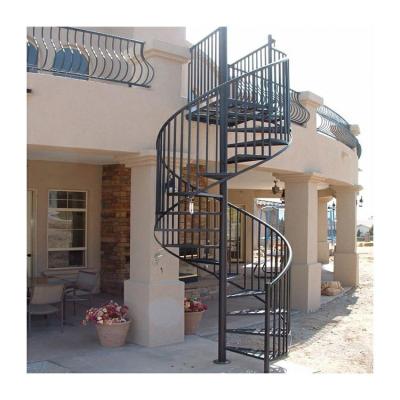 Cina Prefab metal stairs stainless steel circular staircase mounted wrought iron spiral stair in vendita