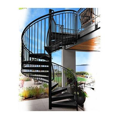 Cina Custom metal stairs iron step staircase steel railing spiral stairs in vendita