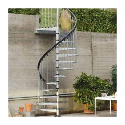 Cina Metal used metal stairs steel structure curved staircase wrought iron steel tread spiral stairs in vendita