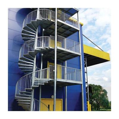 Cina Metal stair tread mild steel cable handrail staircase popular spiral wrought iron stairs in vendita