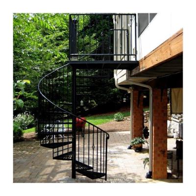 Cina Prefab metal stairs outdoor iron piral staircase outdoor steel spiral stairs in vendita